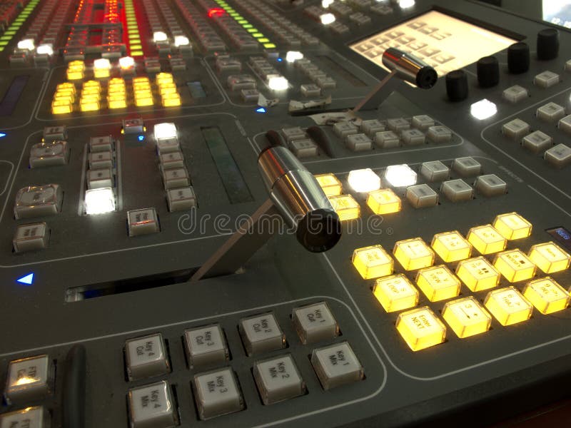 Television Broadcast Vision Control Panel Stock Image - Image of ...