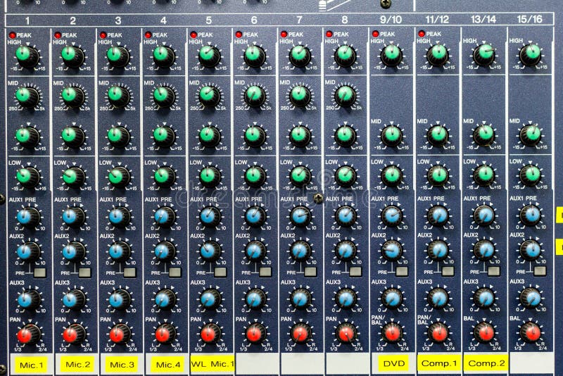 Button control sound mixer stock photo. Image of effect - 48366836