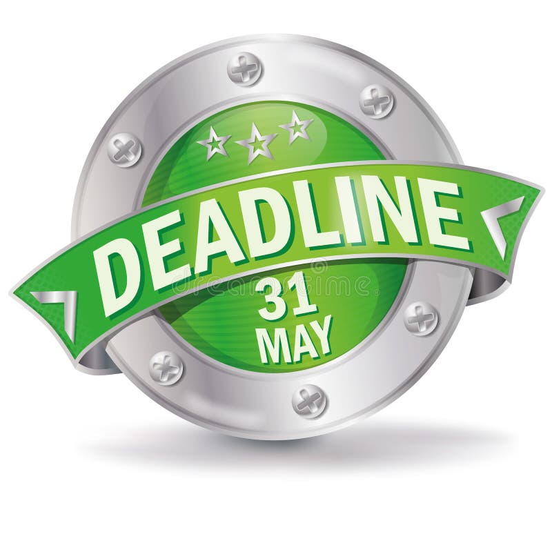 Button deadline May 31st stock vector. Illustration of book - 144252781