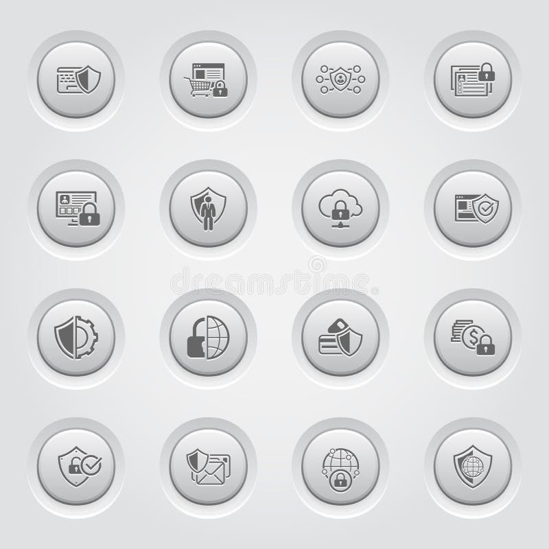 Button Design Protection and Security Icons Set Stock Vector ...