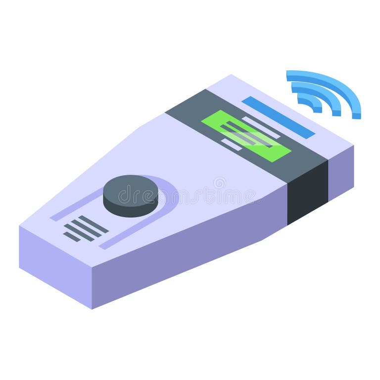 Button Device Microchip Icon Isometric Vector. Brain Tech Stock Vector ...