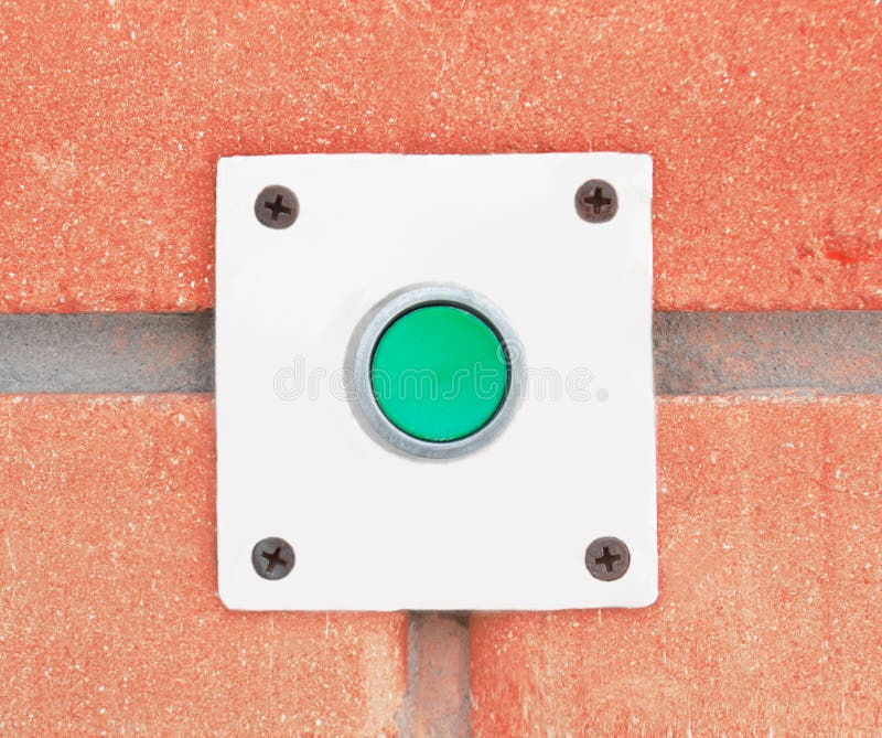 The Button of a Doorbell on a Wall Background Stock Photo - Image of ...