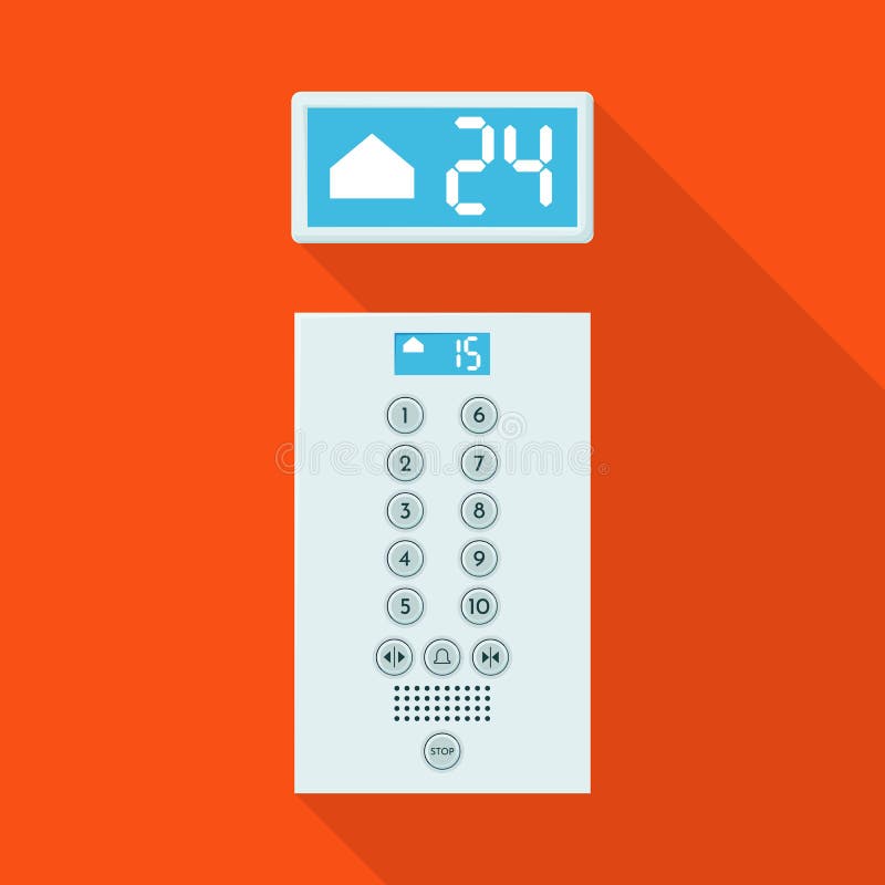 Button of Elevator Vector Icon.Cartoon Vector Icon Isolated on White ...