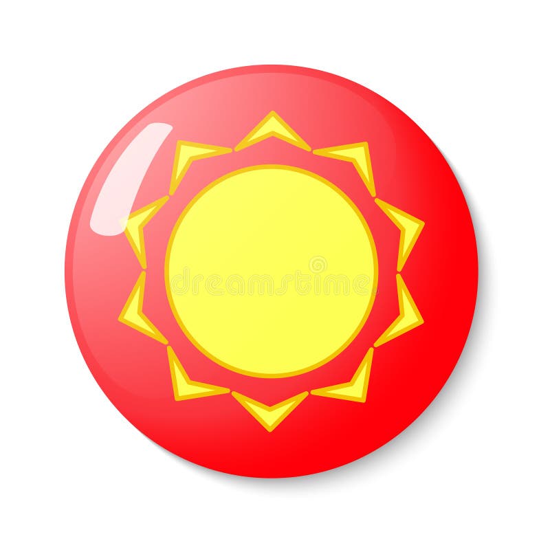 Button with the Emblem of the Sun. Stock Vector - Illustration of ...