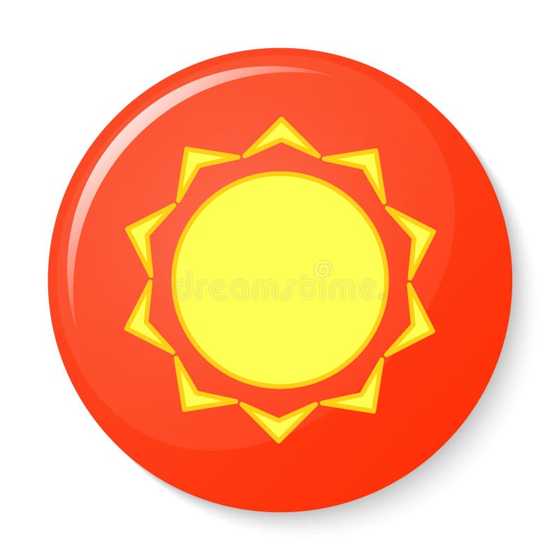 Button with the Emblem of the Sun. Stock Vector - Illustration of ...