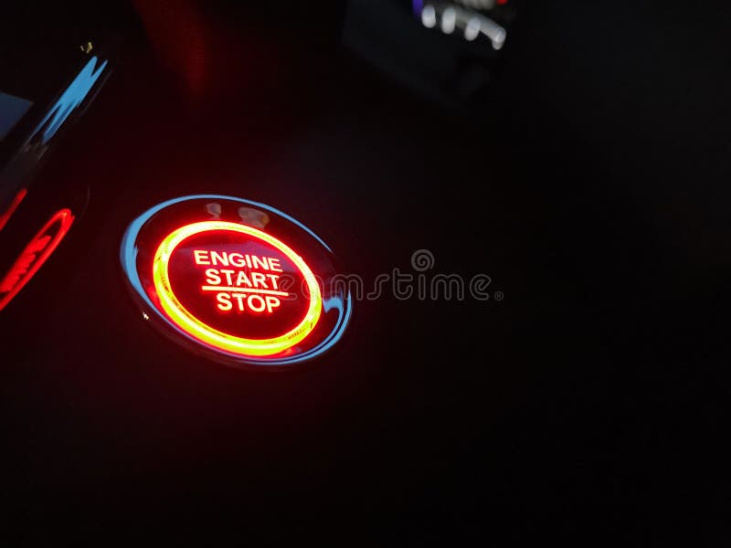 Button Engine Start and Engine Stop. Stock Photo - Image of interior ...