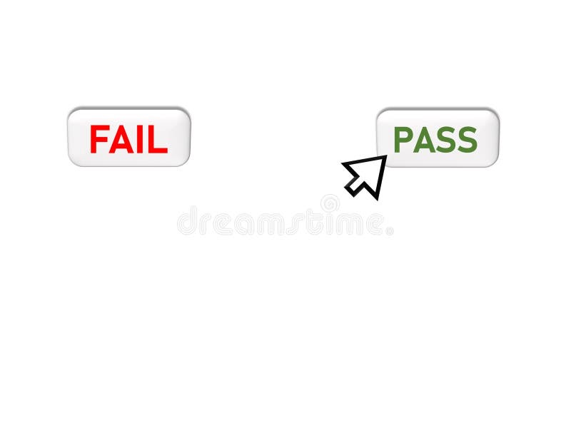 Button Fail and Pass with Computer Cursor. Stock Illustration ...