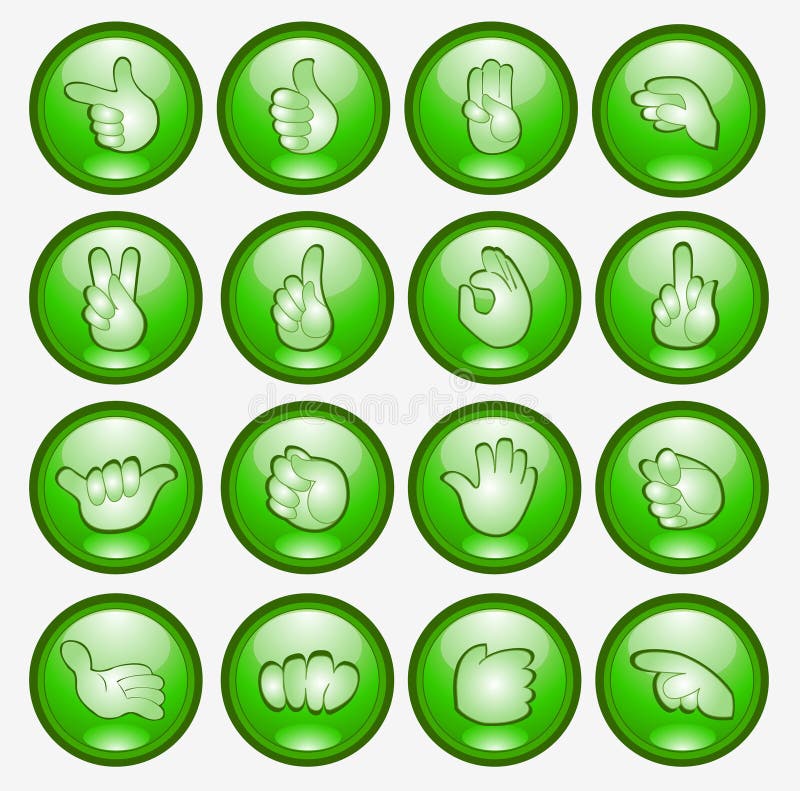 Button Finger Hand Icon Web Symbol Stock Vector - Illustration of fist ...