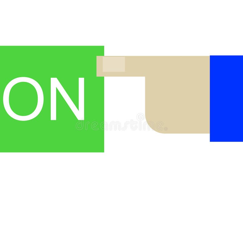 On Button, Finger Pushing on Button Stock Vector - Illustration of ...