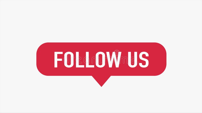 Button Follow Us Animation on White Background. Motion Design Stock ...