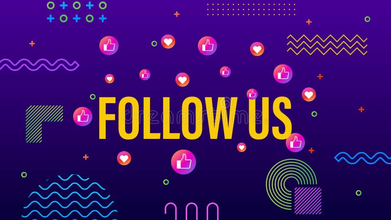 Button Follow Us Animation on White Background. Motion Design Stock ...