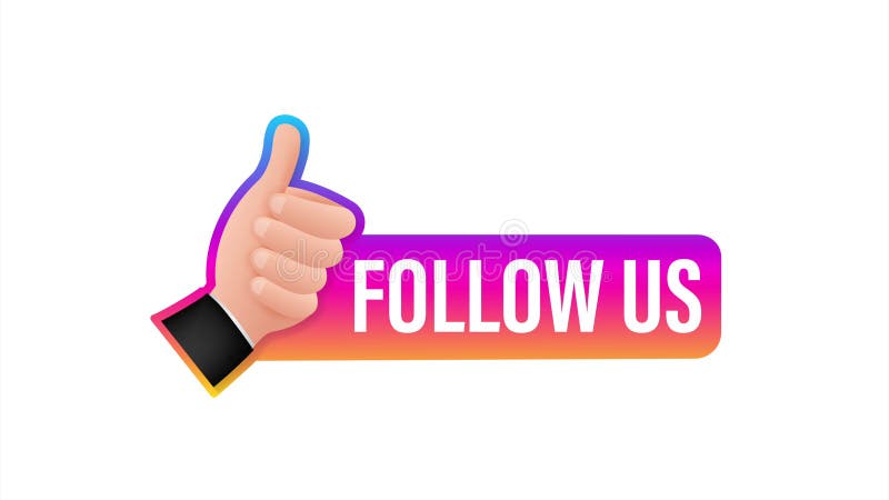 Button Follow Us Animation on White Background. Motion Design Stock ...
