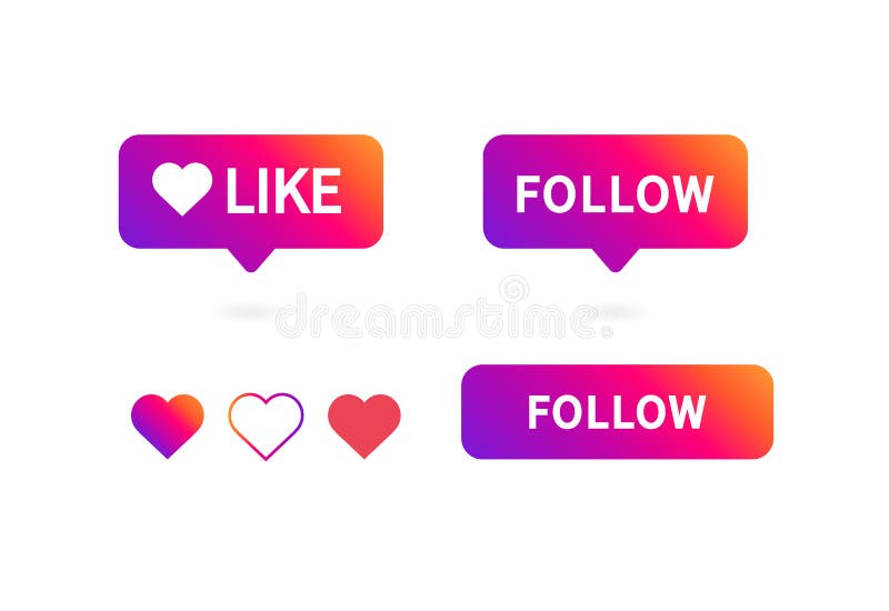 Button Follow Us on White Background. Vector Illustration Stock Vector ...