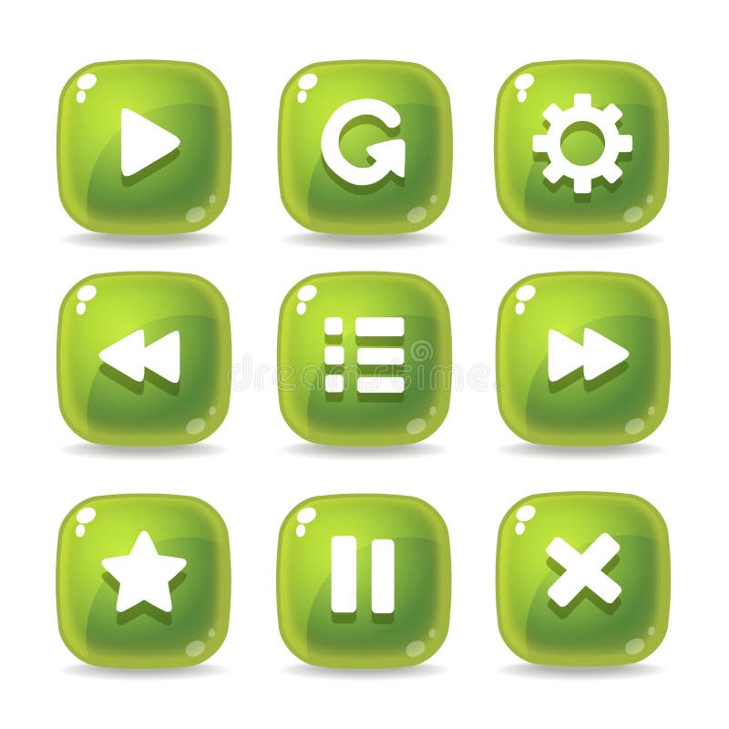 Button Games Icons Stock Vector - Image: 45432786