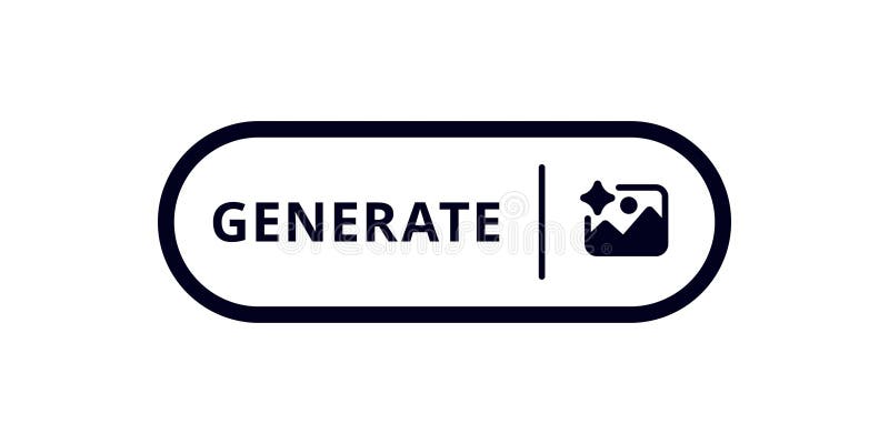 Button with Generate Text and Image Icon for Digital Interface or ...