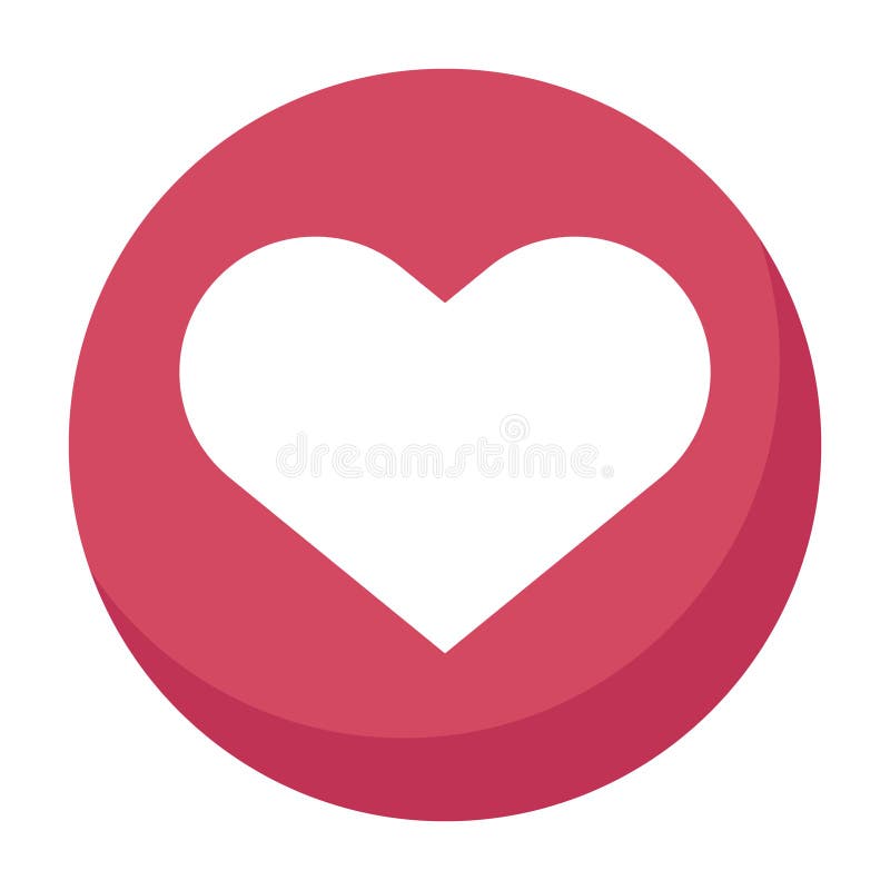 Button with heart stock vector. Illustration of color - 232608633