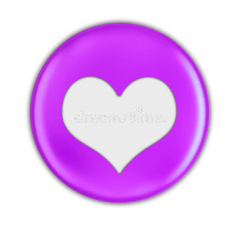 Button with heart sign stock illustration. Illustration of render ...