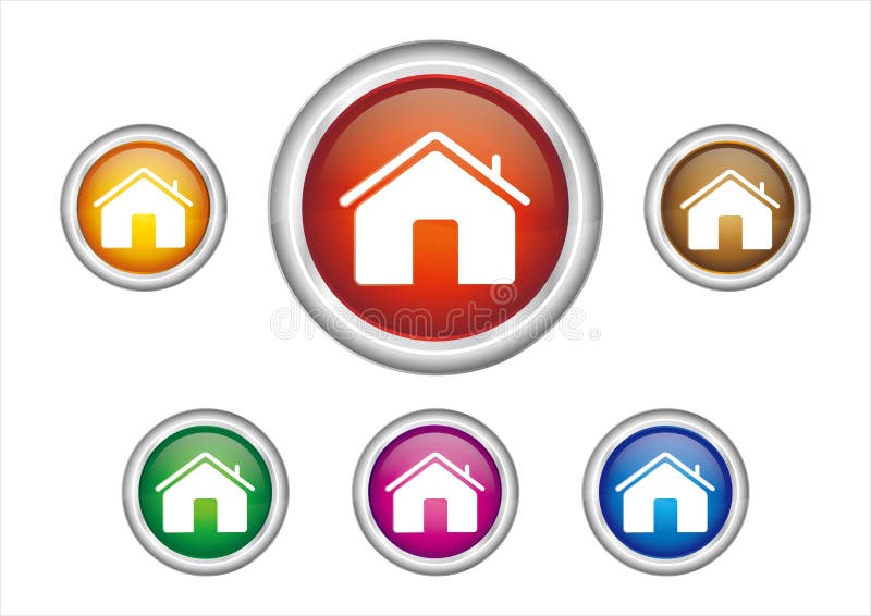 Home button icon stock vector. Illustration of gray, bubble - 6042014