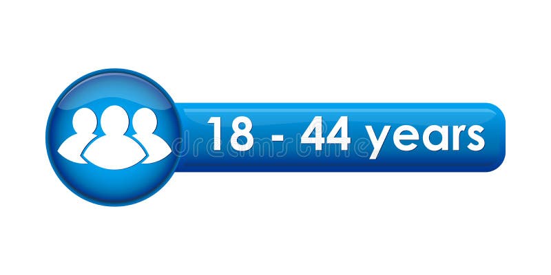 Button with Icon and Age 18-44 Years Stock Vector - Illustration of ...