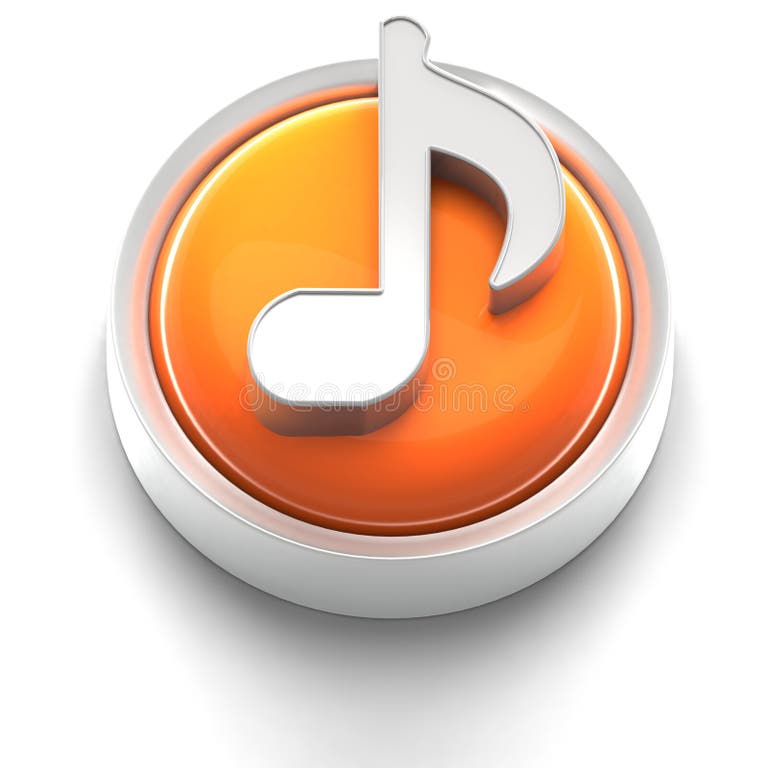 Button Icon: Music stock illustration. Illustration of rendering - 17212010