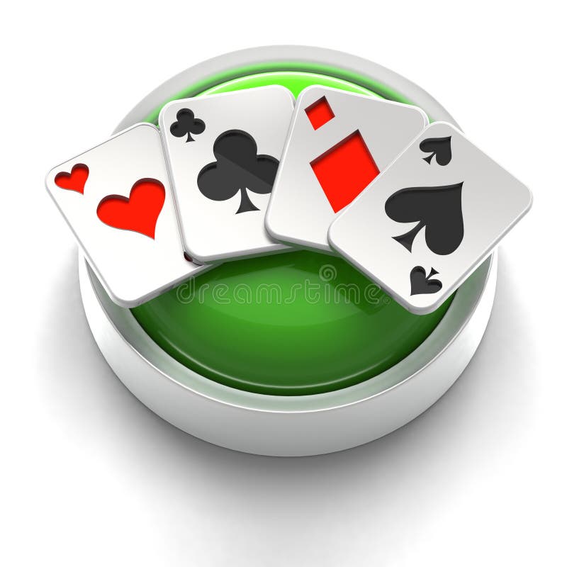 Button Icon: Poker Aces stock illustration. Illustration of heart ...