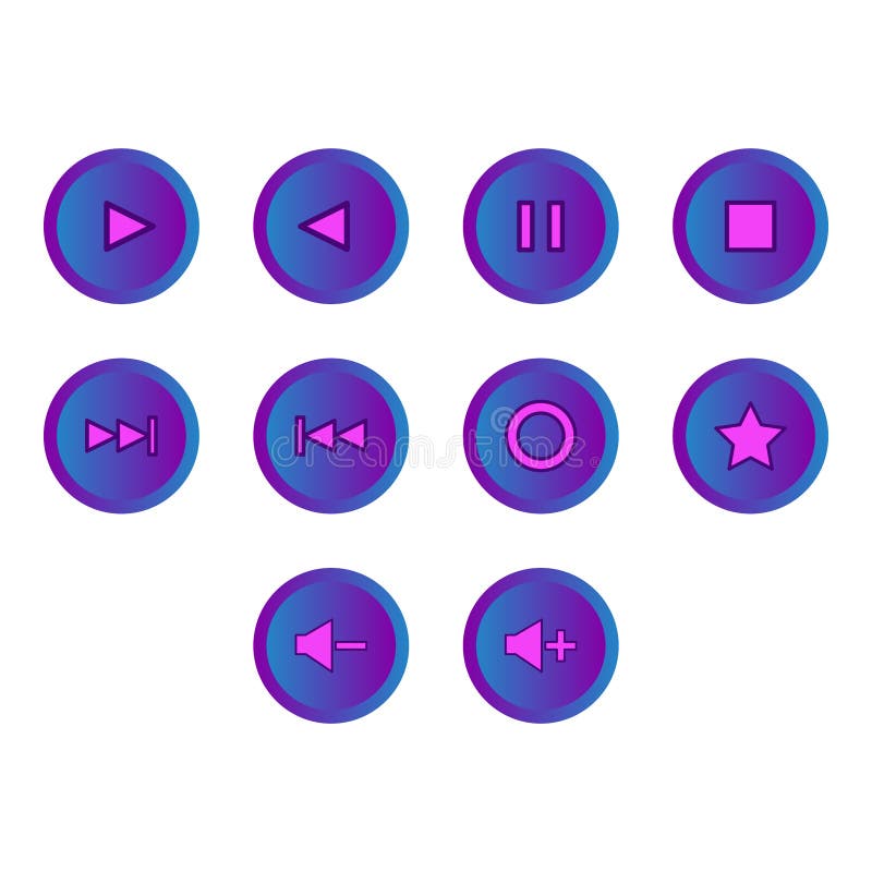 Button icon set stock vector. Illustration of flat, collection - 243159198