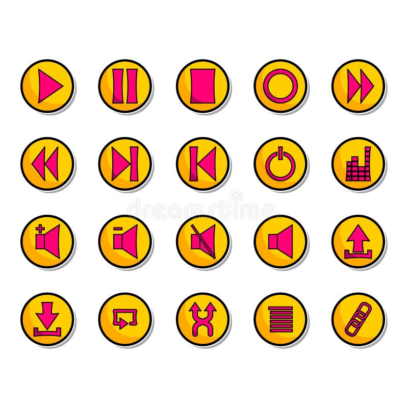 Button icon set stock vector. Illustration of next, collection - 258574791