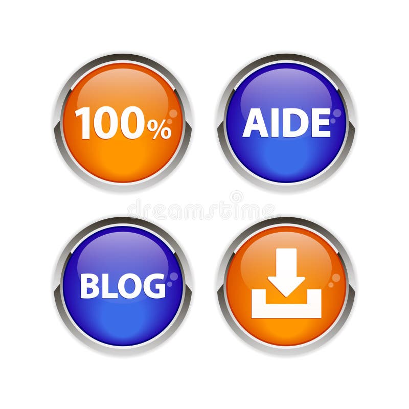 Button Icon Set 3D Internet Web Bouton Stock Vector - Illustration of ...