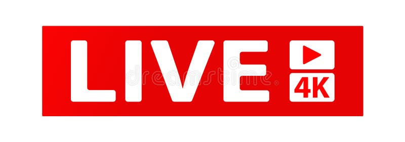 Button, Icon or Sign with the Inscription LIVE and the Start Video ...