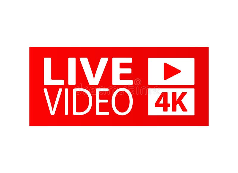 Button, Icon or Sign with the Inscription LIVE VIDEO and the Start ...