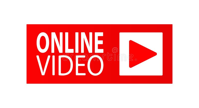 Button, Icon or Sign with the Inscription Online Video and the Start ...