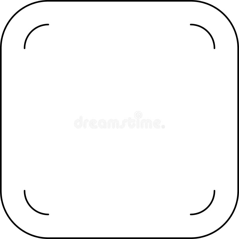 Button Icon. Square with Rounded Corner. Vector, Line, One Color Stock ...