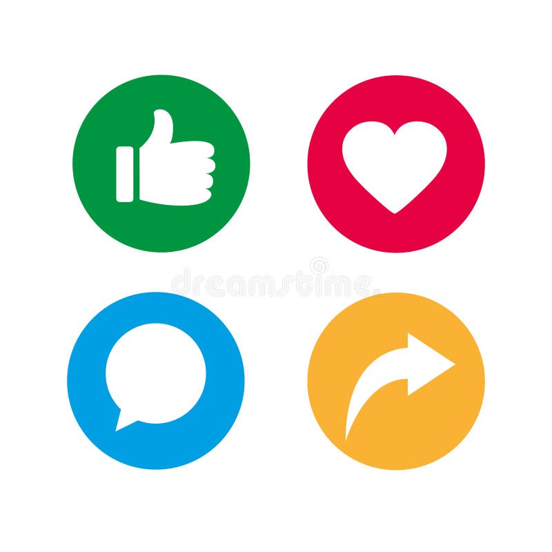 Button Icons Like on Social Media Sites Stock Illustration ...