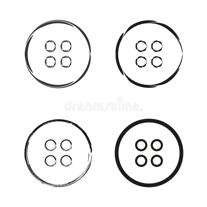 Button Icons Set. Sewing Elements. Hand Drawn Style. Vector Symbols ...