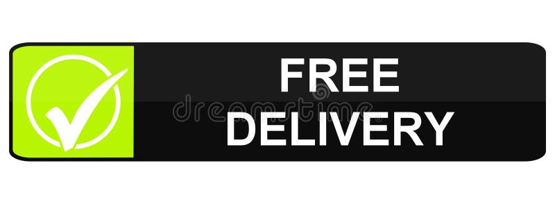 Button Illustration with Icon Showing Free Delivery Stock Illustration ...