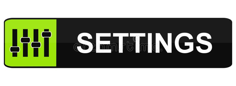 Button Illustration with Icon Showing Settings Stock Illustration ...