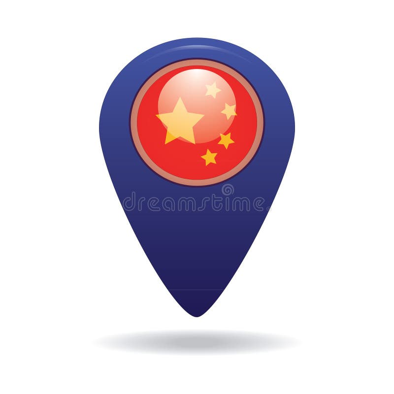 Button with the Image of the Flag of the China Stock Illustration ...