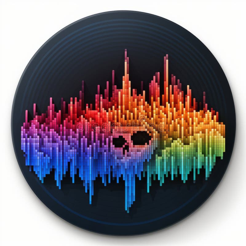 A Button with an Image of a Rainbow Wave on it Stock Illustration ...