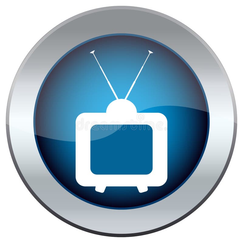 Button with the Image of the TV Stock Vector - Illustration of ...