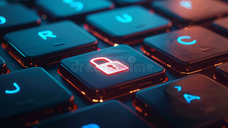 A Button on the Keyboard with the Symbol of a Closed Lock. it ...