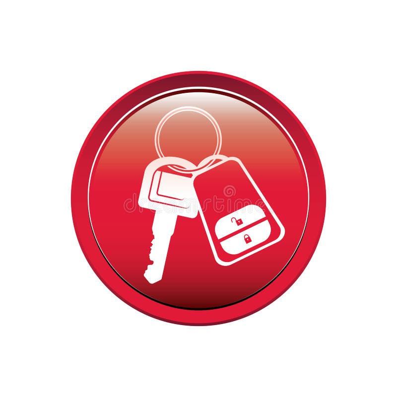 Button with Keys and Keychain Stock Vector - Illustration of starter ...