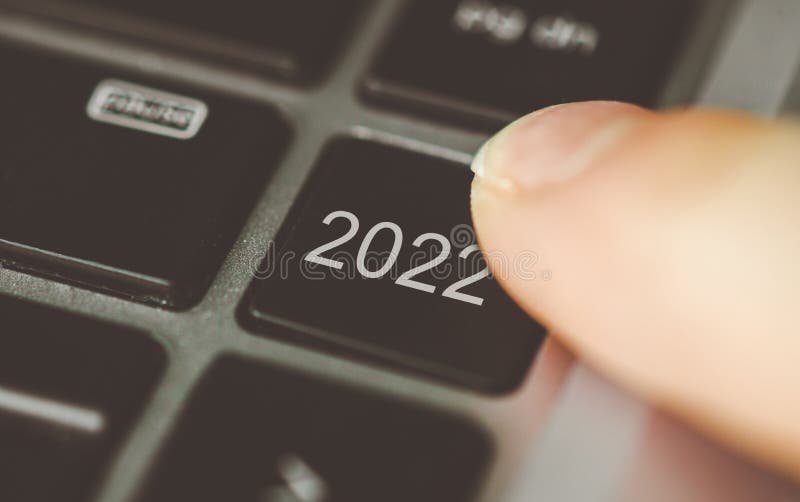 Button Laptop Keyboard , Start New Year 2022 Stock Image - Image of ...