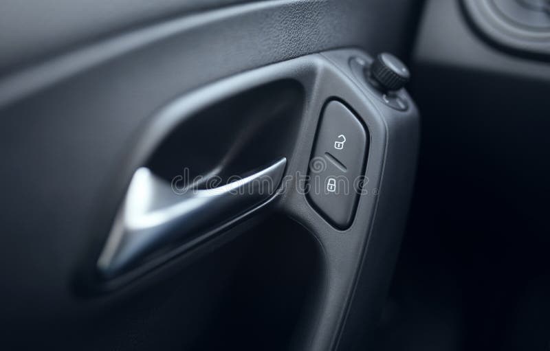 Button Lock Car Doors and Door Openers Stock Image - Image of plastic ...