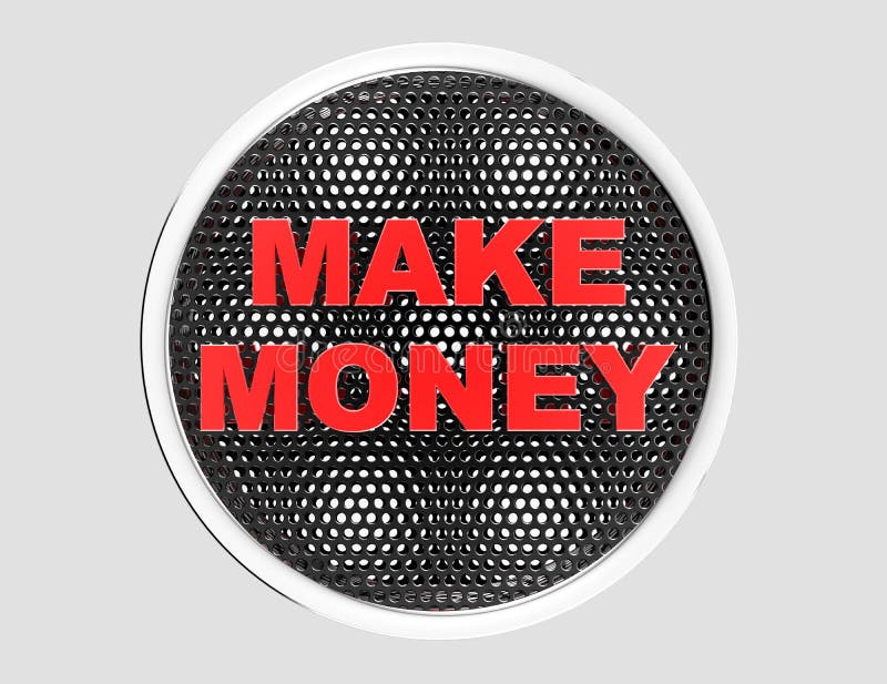 Button with Make Money Words Stock Illustration - Illustration of ...