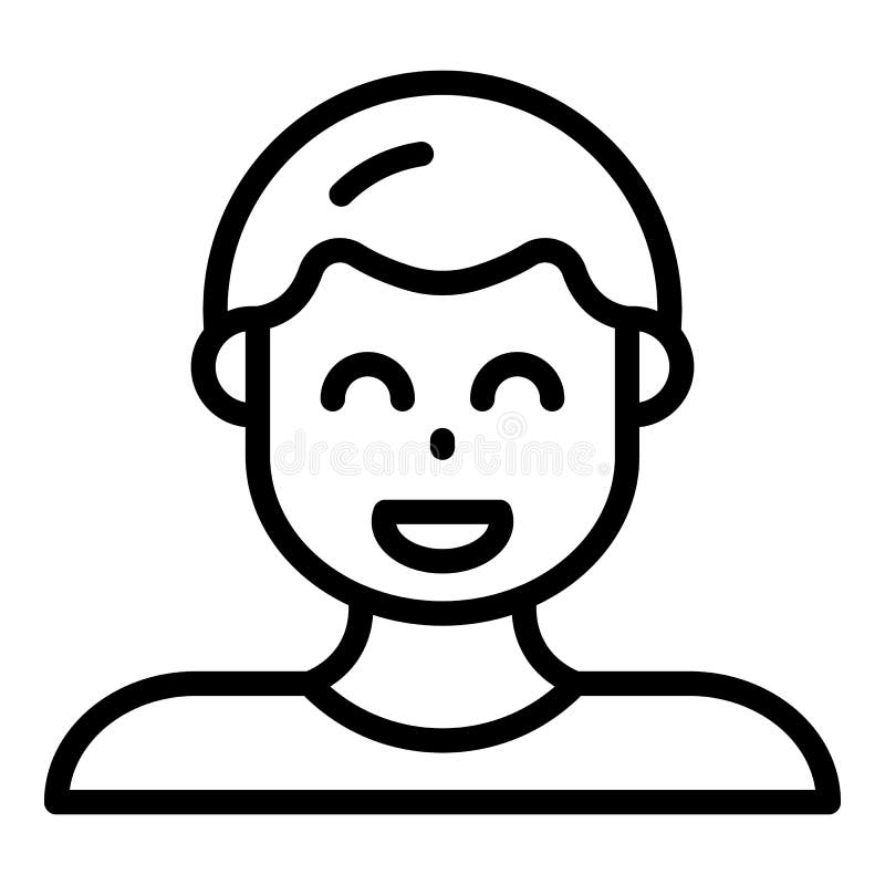 Button Man Smiling Icon, Outline Style Stock Illustration ...