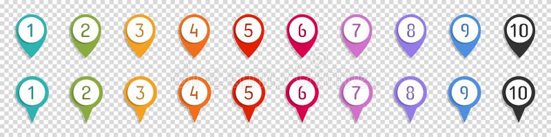 Button Map Pointer Set with Number Bullet Point from 1 To 10 - Vector ... Button Map Pointer Set with Number Bullet Point from 1 To 10 - Vector ...