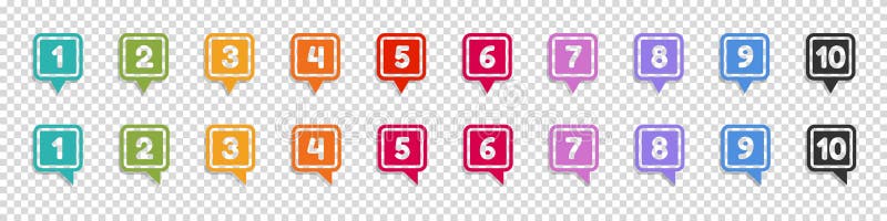 Button Map Pointer Set with Number Bullet Point from 1 To 10 - Vector ... Button Map Pointer Set with Number Bullet Point from 1 To 10 - Vector ...
