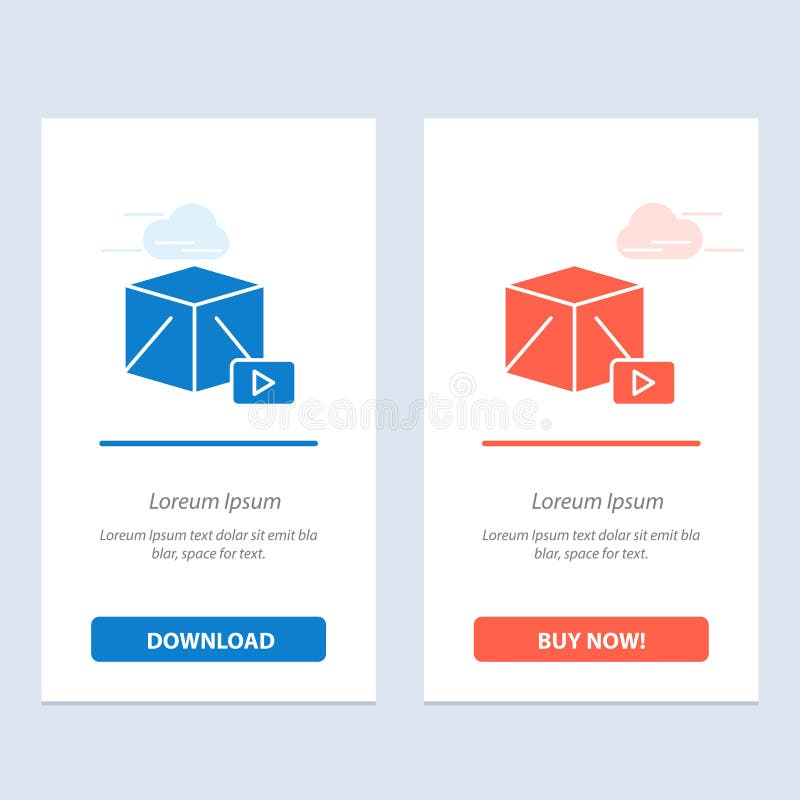Button, Media, Play, Box Blue and Red Download and Buy Now Web Widget ...