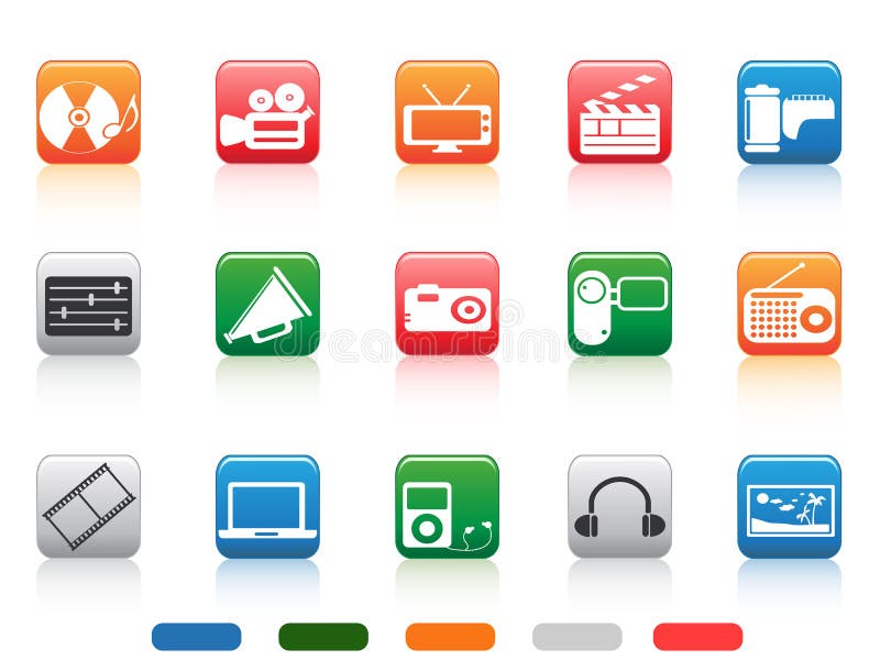 Button Media Tools Icon Set Stock Vector - Illustration of media ...