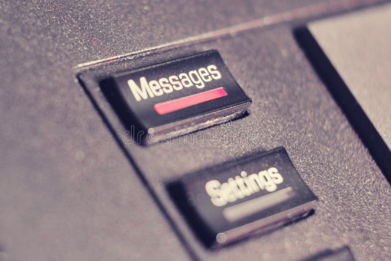 A Button with a Message Text and Setup on a Landline Phone in the Offic ...